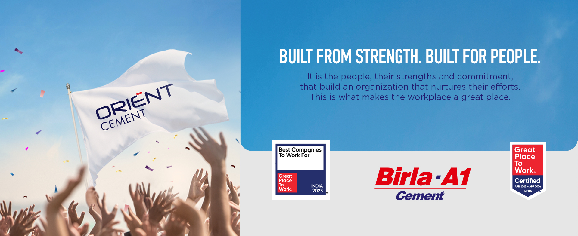Build your homes with Orient Cement No.1 Cement In India.